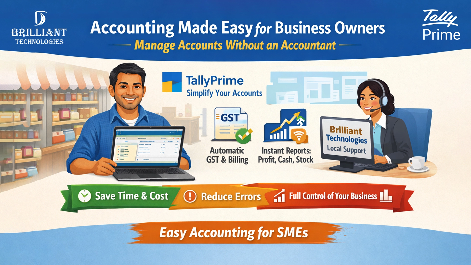 Manage Accounts Without Accountant - Brilliant Technologies
